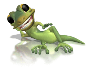 Green Gecko Lying Down Waving | 3D Animated Clipart for PowerPoint ...