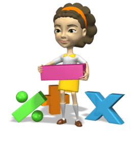 Jenny Holding Math Subtraction Symbol | 3D Animated Clipart for ...