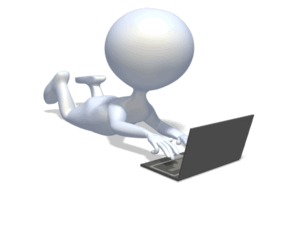 student working on laptop anim