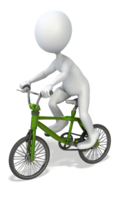 Stick Figure Pedaling Bmx Bike