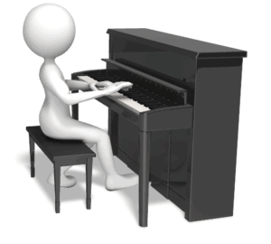 Figure Playing Upright Piano | 3D Animated Clipart for PowerPoint ...