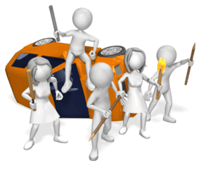 Rioters Tipped Car | 3D Animated Clipart for PowerPoint ...