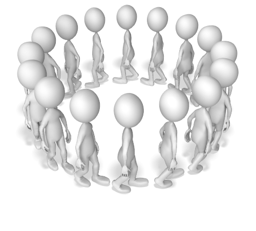 group walk in circle