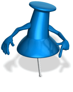 Thumb Tack Character Pointing | 3D Animated Clipart for PowerPoint ...