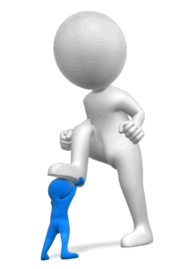 Figure Pushing Giant Foot | 3D Animated Clipart for PowerPoint ...
