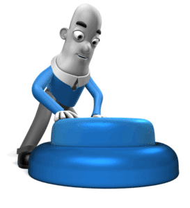 Biz Man Pushing Button | 3D Animated Clipart for PowerPoint ...