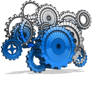 Wireframe Gears | 3D Animated Clipart for PowerPoint - PresenterMedia.com