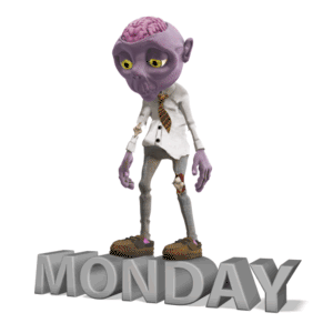 Zombie Monday Sad | 3D Animated Clipart for PowerPoint - PresenterMedia.com