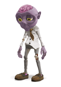 Zombie Sad Kick | 3D Animated Clipart for PowerPoint - PresenterMedia.com