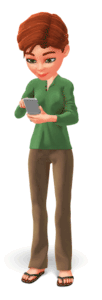 Woman Scrolling On Phone | 3D Animated Clipart for PowerPoint ...