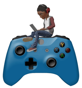 Teen Boy Controller Laptop Gaming | 3D Animated Clipart for PowerPoint ...