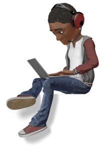 Teen Boy Ledge Laptop Gaming | 3D Animated Clipart for PowerPoint ...
