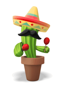Cinco De Mayo Cactus Shaking Maracas | 3D Animated Clipart for ...