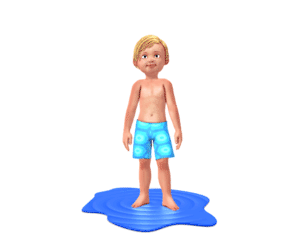 young boy puddle splash | clipart | PresenterMedia.com