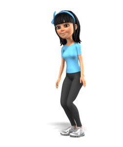 Kim Practice Yoga Upward Facing Dog | 3D Animated Clipart for ...