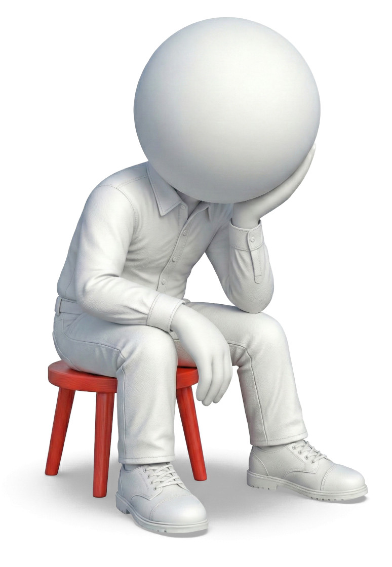 Figure Sitting Defeated - A Presentation Clipart