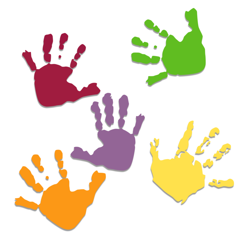 colourful handprints