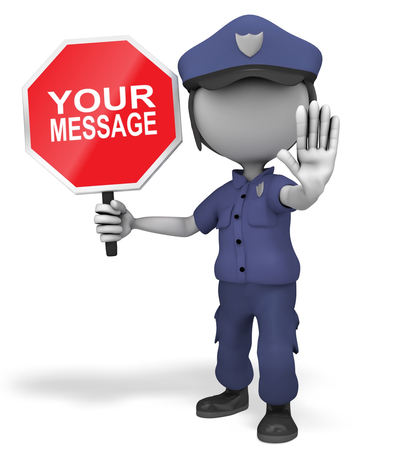 police officer stop sign