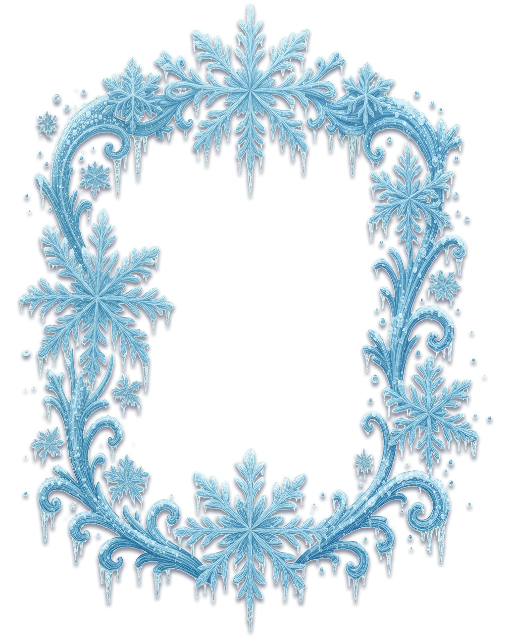 Elegant Ice Border Frame - Clipart for PowerPoint