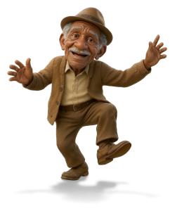 Senior Man Dancing - Presentation Animation