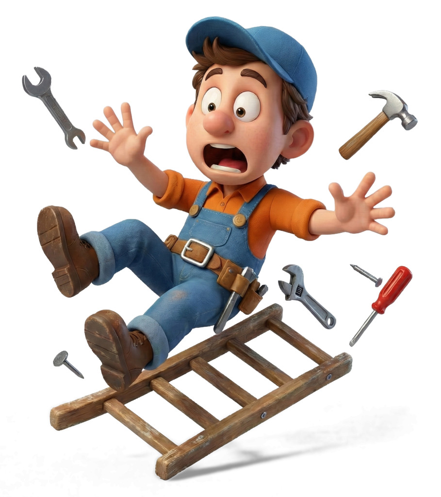 Falling Ladder Accident - Clipart for PowerPoint
