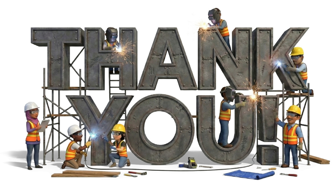 Thank You Construction - A Presentation Clipart