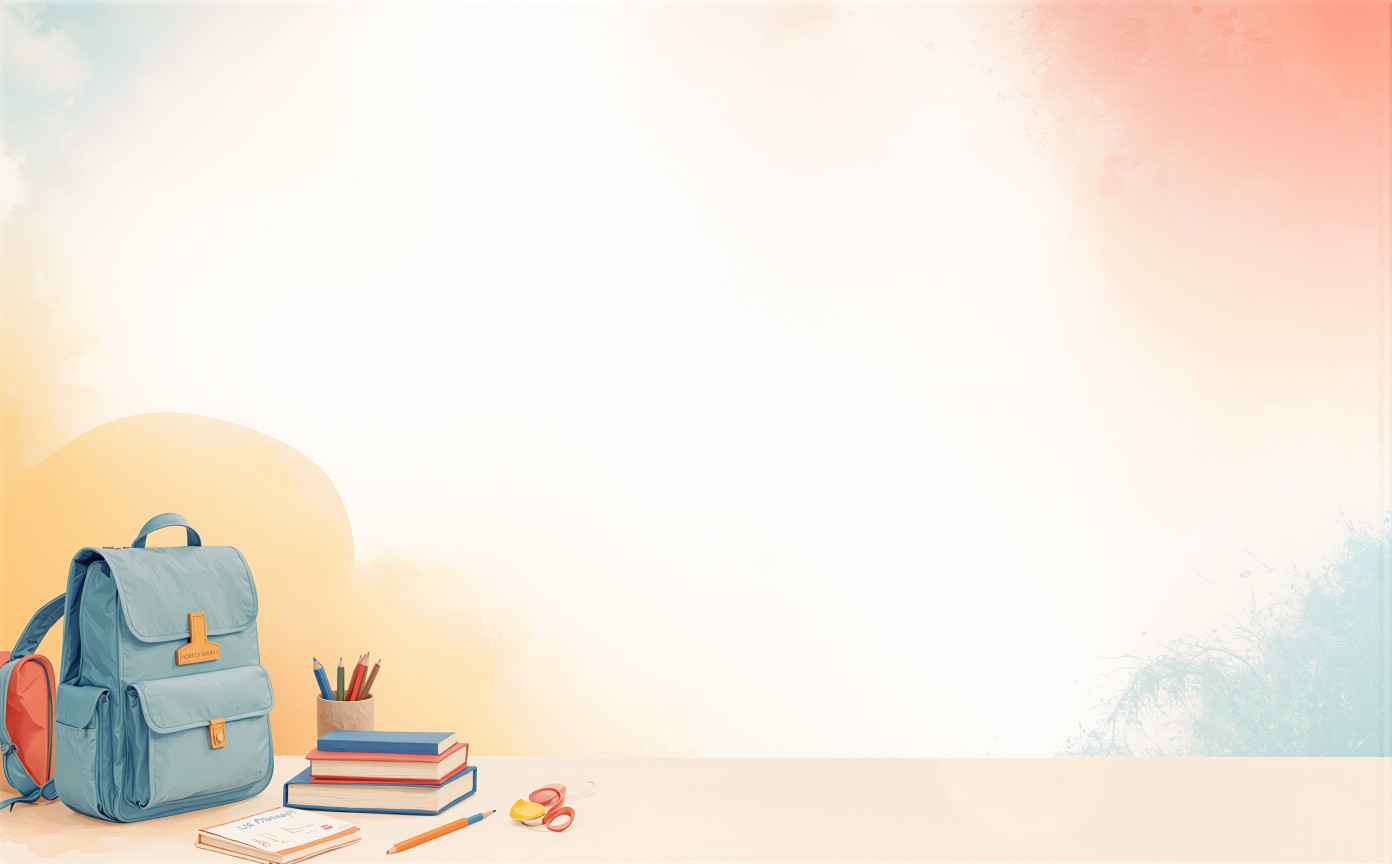 School Supplies and Backpack - A Background for PowerPoint