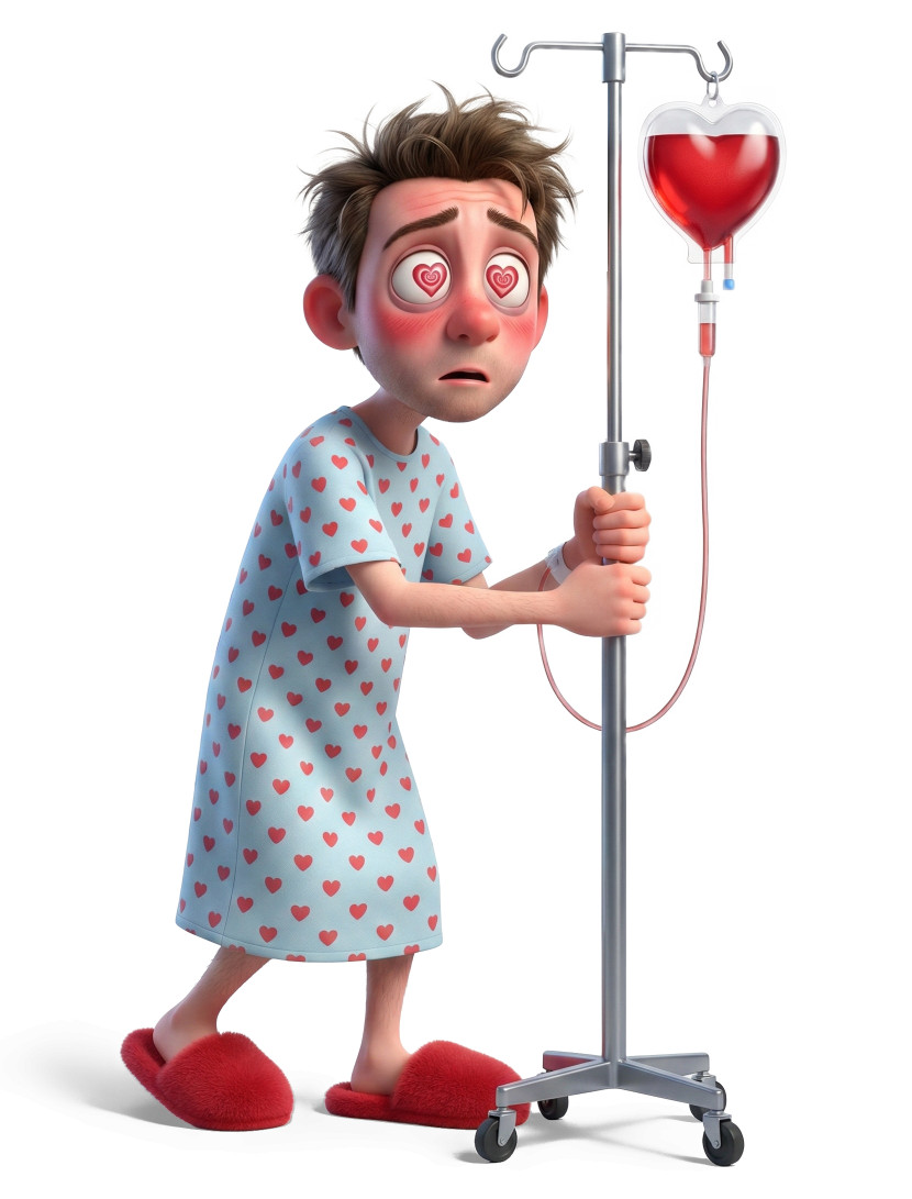 Love Sick Patient Visual Metaphor Clipart