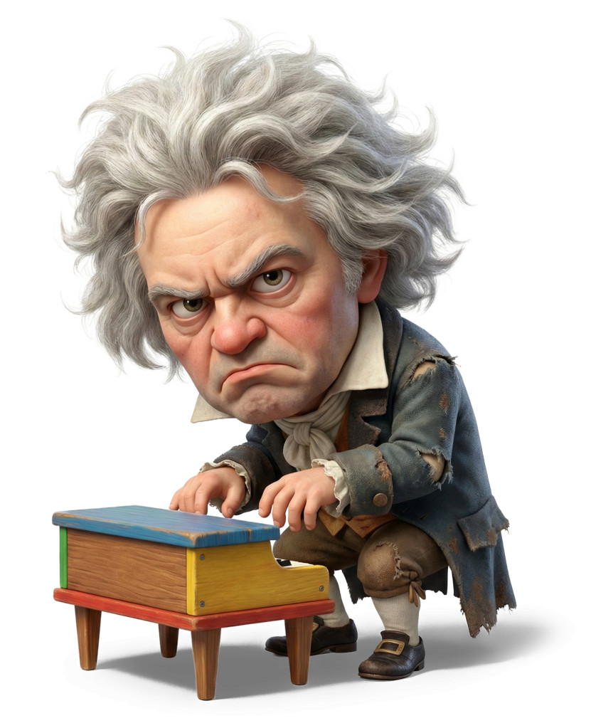 Beethoven Playing Piano - Clipart for PowerPoint