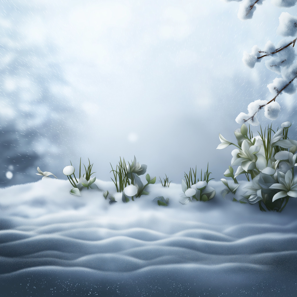 Spring Snow Flowers Background - A PowerPoint Background
