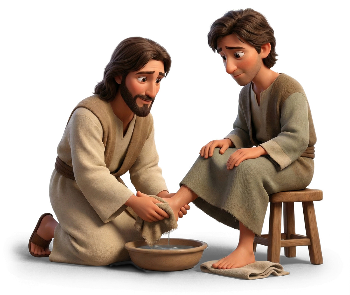 Jesus Washing Feet - A Presentation Clipart