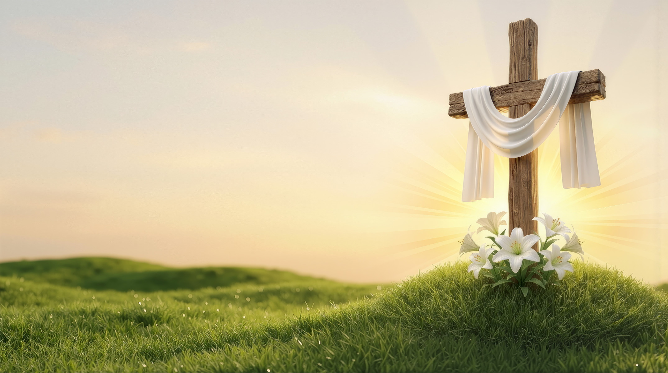 Easter Sunrise Cross - A PowerPoint Background