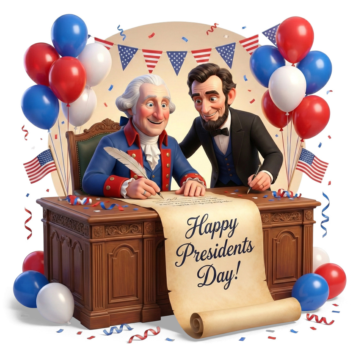 Presidents Day Desk Presentation Clipart