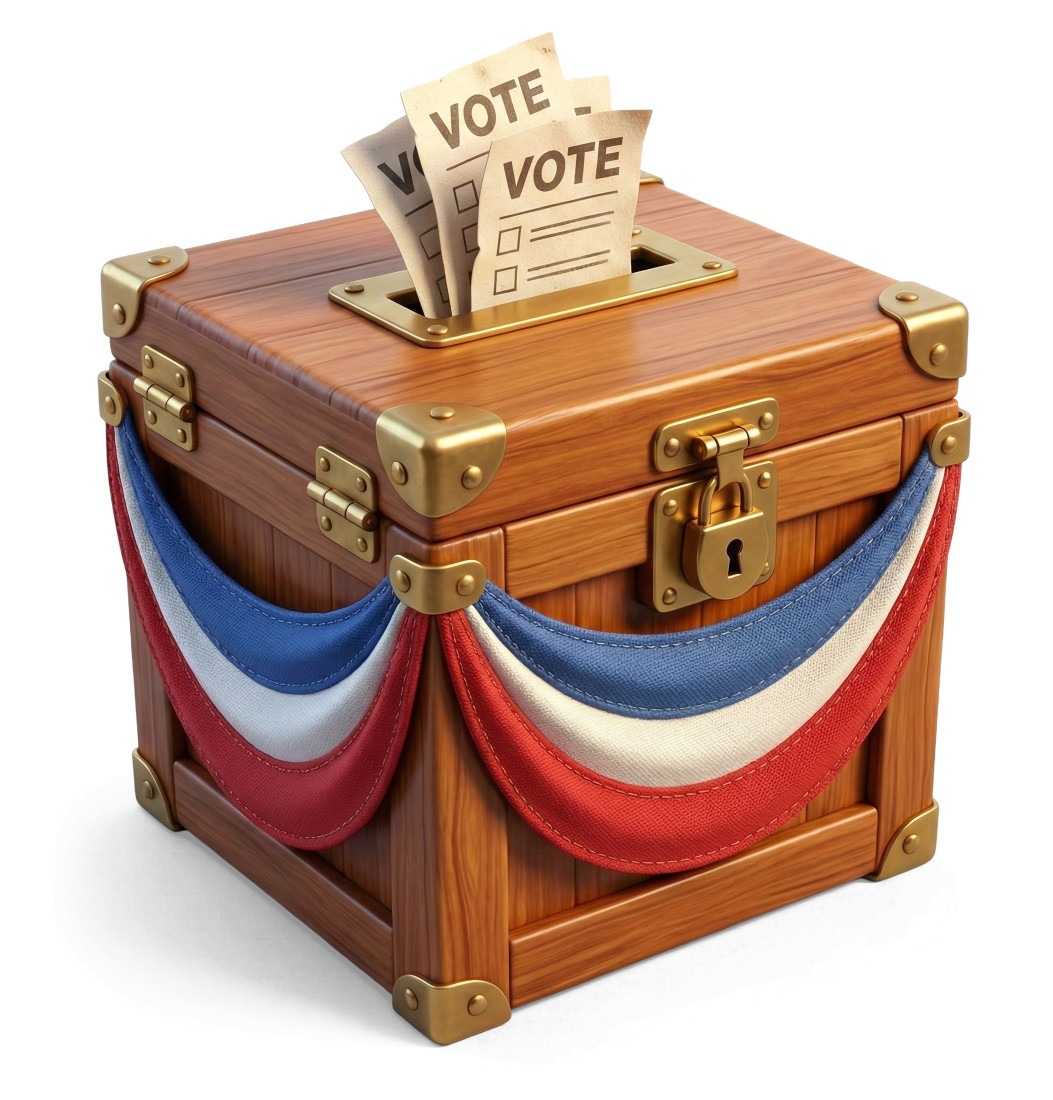 Antique Ballot Box Clipart for PowerPoint
