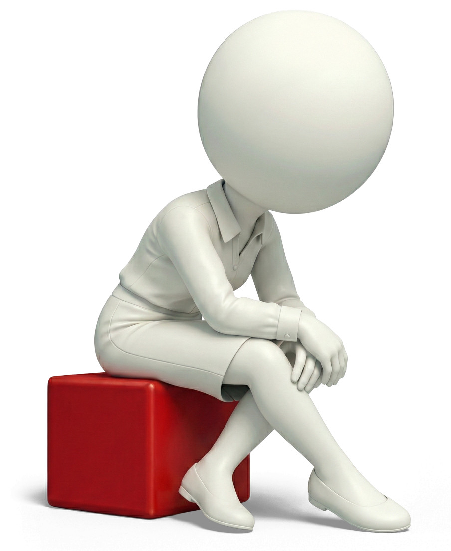 Female Figure Thinking PPT Clipart