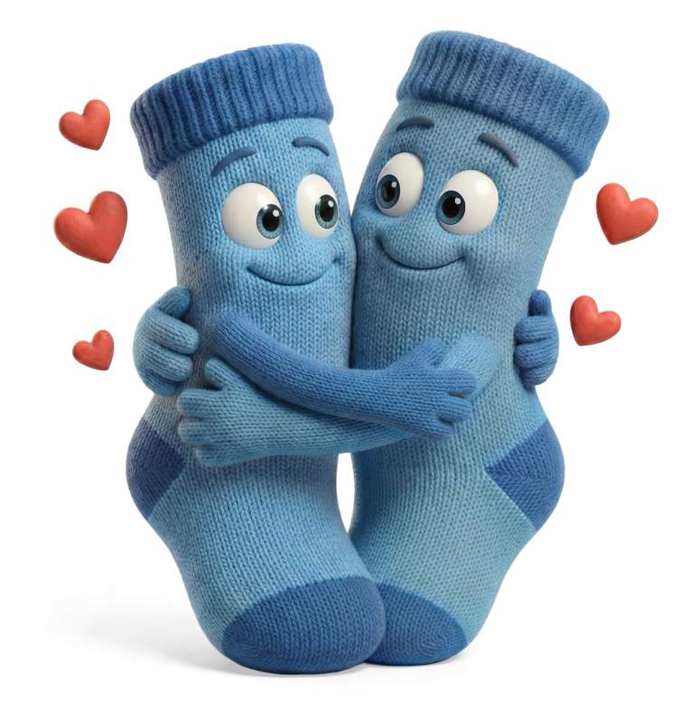 Matching Socks Hug PPT Clipart