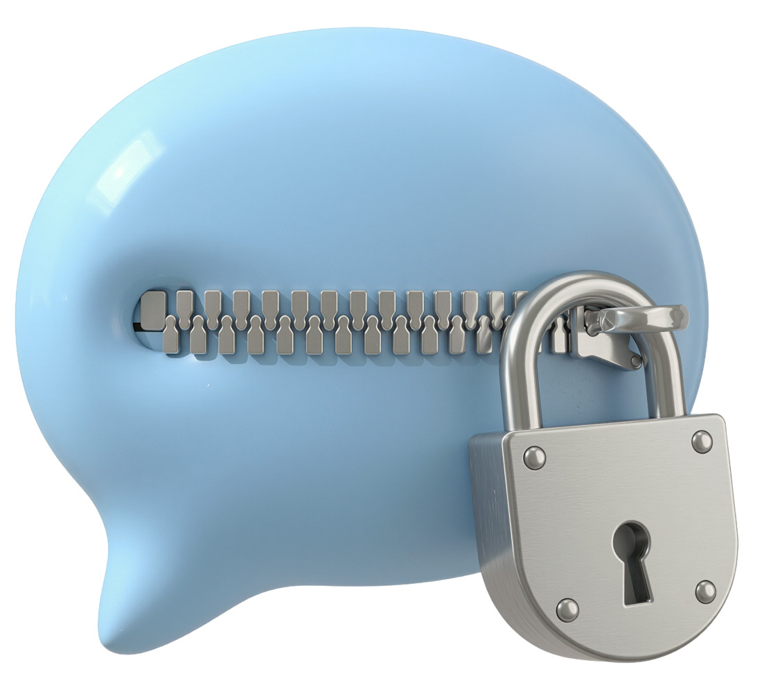 Secured Comminication Bubble Presentation Clipart