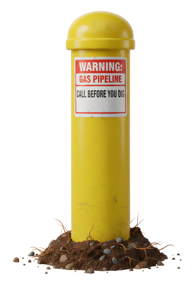 Gas Pipeline Warning Clipart for PowerPoint
