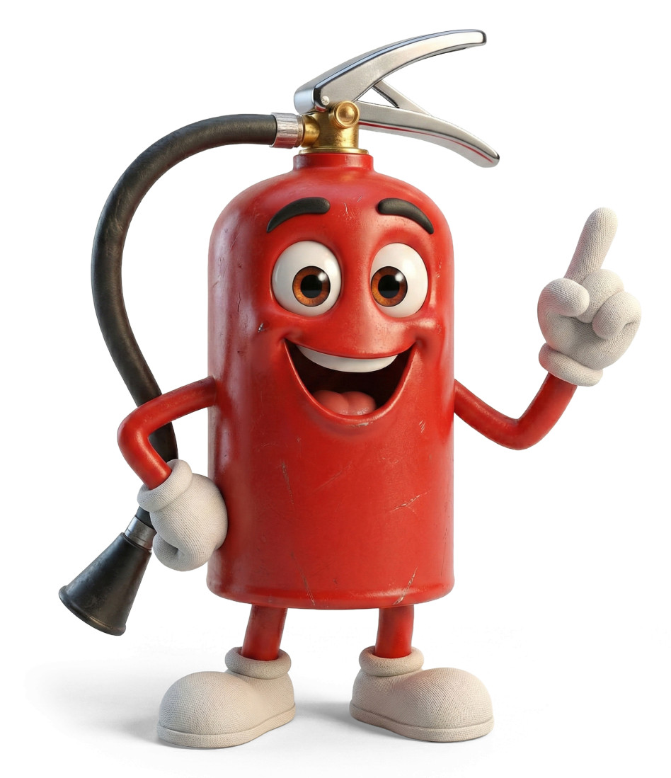 Fire Extinguisher Character Clipart for PowerPoint