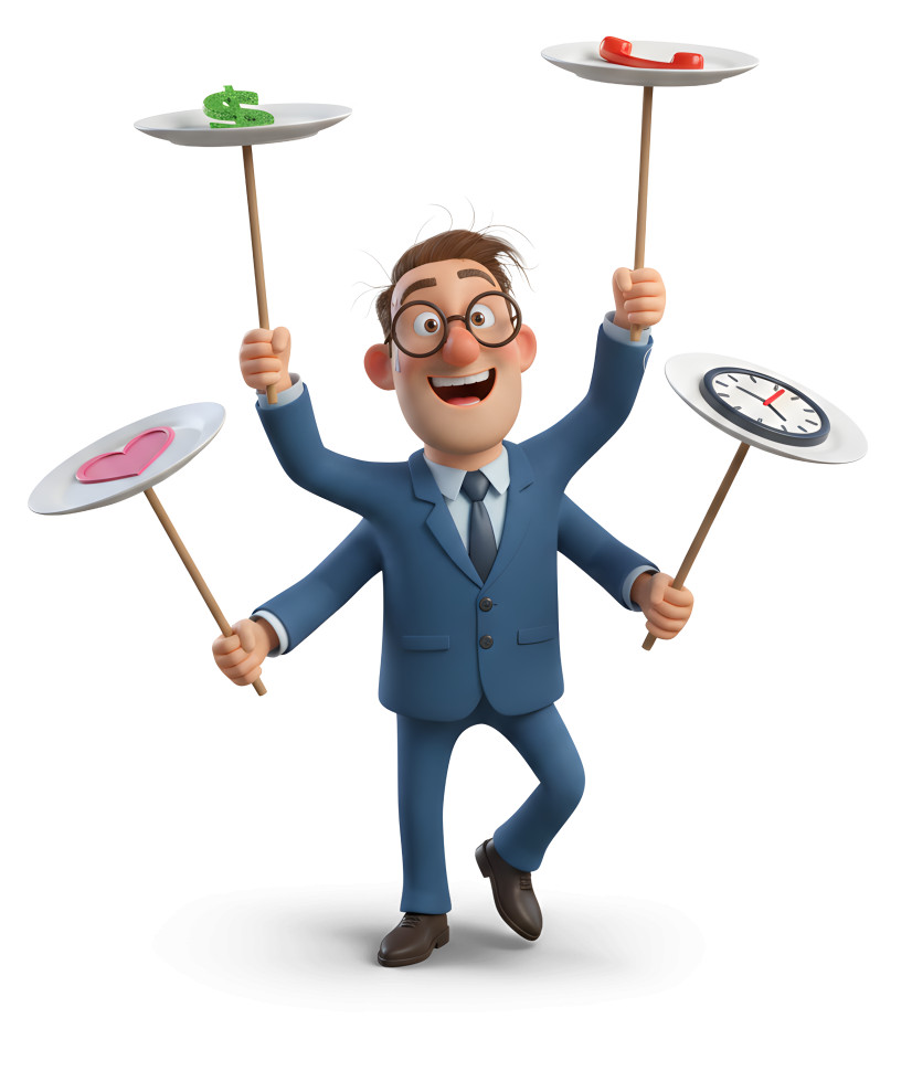 Balancing Plates Multitasking Clipart for PowerPoint