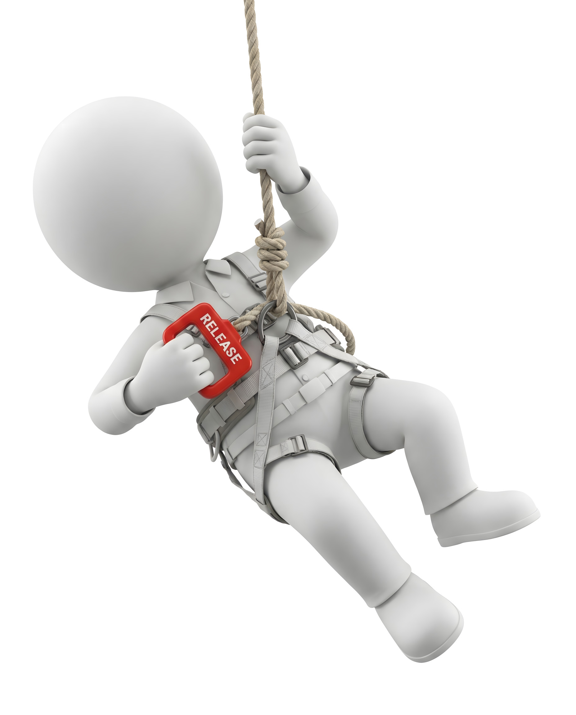 3D Figure Pull Release Handle PPT Clipart