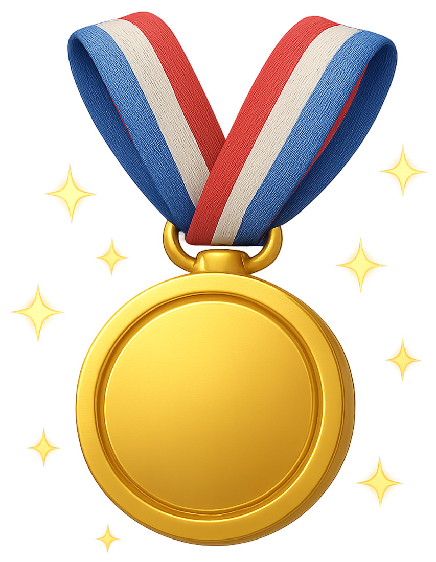Gold Medal Stars Clipart for PowerPoint