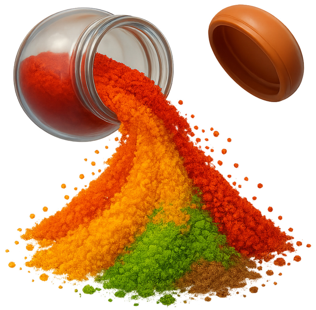 Bright Colorful Spices Clipart for PowerPoint