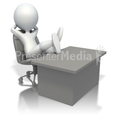 3D Stick Figure Relaxing At Desk - Education and School - Great Clipart ...