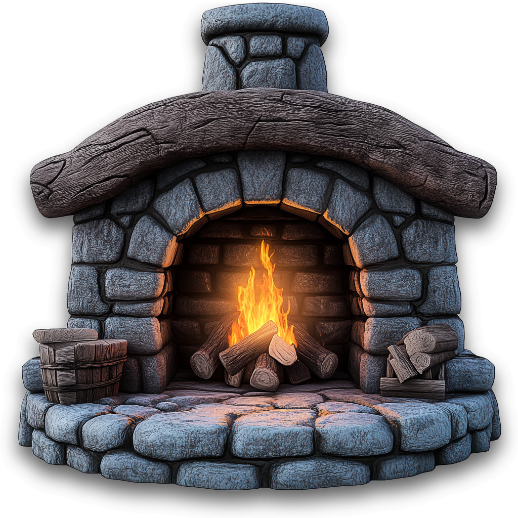 Cozy Fireplace Clip Art Christmas Watercolor Clipart Cozy Fire Pit