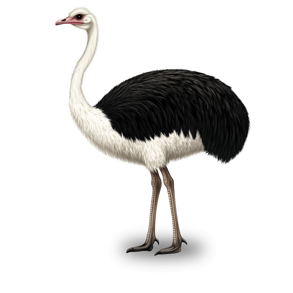 Ostrich Clip Art Black And White