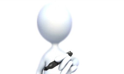 Cartoon Stick Person Writing Stick Man Writing Stock Illustrations