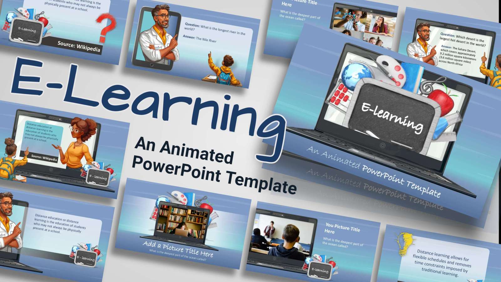 E-Learning Online Animated PowerPoint Template
