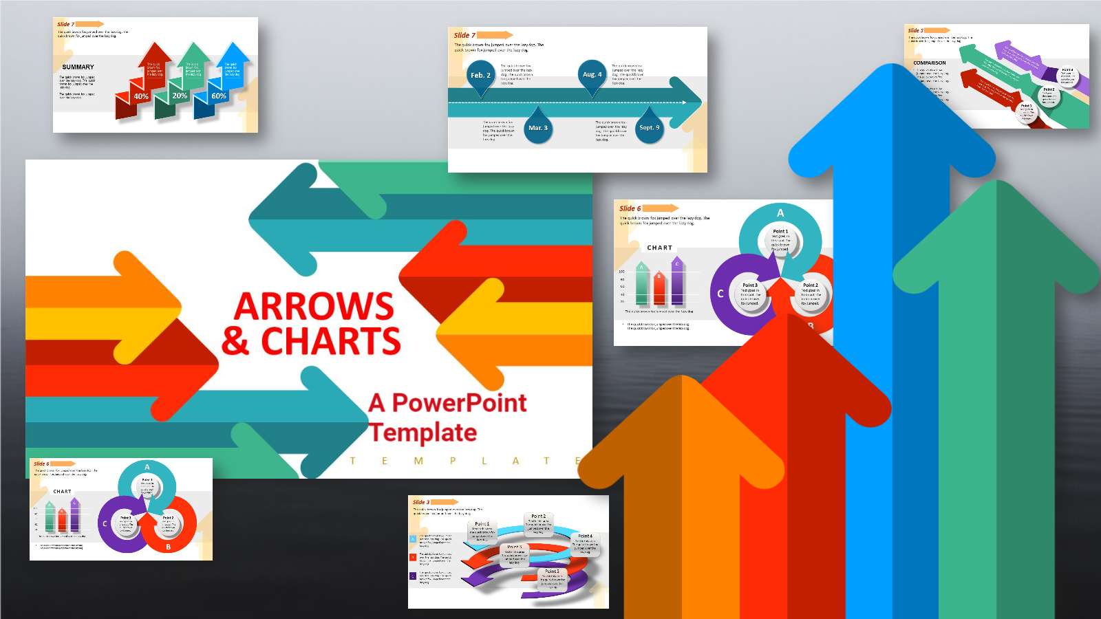 Arrows And Charts | A PowerPoint Template from PresenterMedia.com