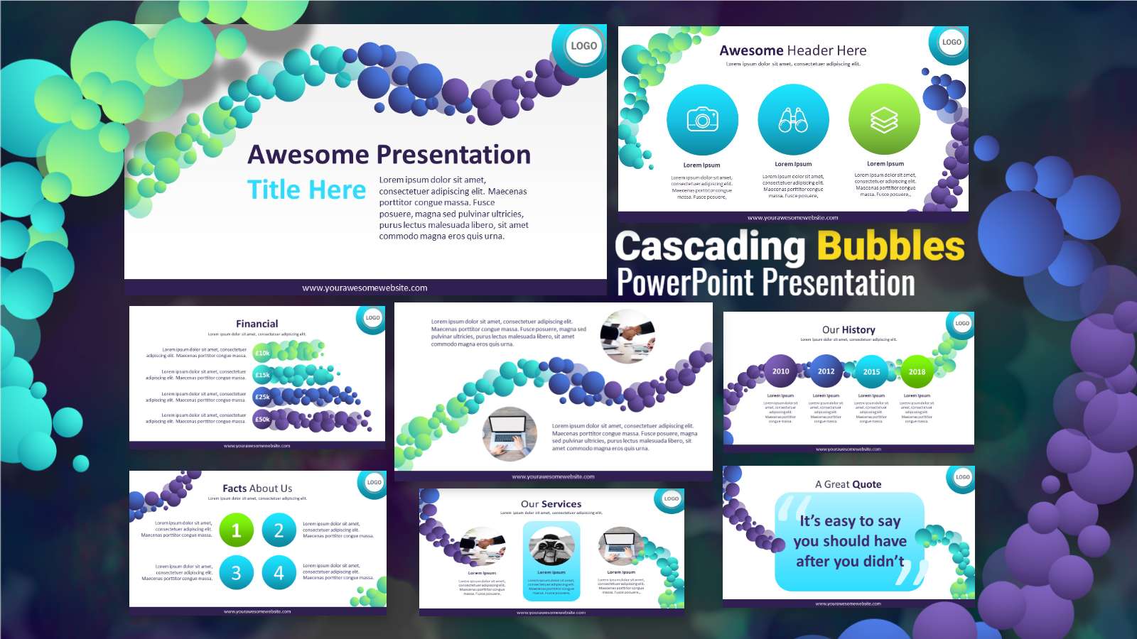 Cascading Bubbles Powerpoint Slides | A PowerPoint Template from ...